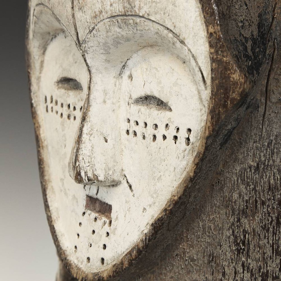 NGONTANGA "FOUR-FACED" HELMET MASK CARVED WOOD FANG GABON C. AFRICA ...