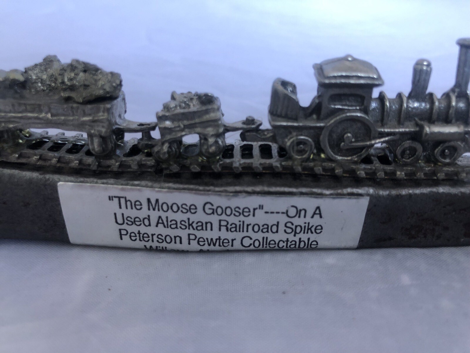 The Moose Gooser On A Used Alaskan Railroad Spike Peterson Pewter ...