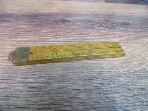 STANLEY No 61 FOUR FOLD 2 FT BOXWOOD RULE ORIGINAL TOOL CARPENTER WOOD ...