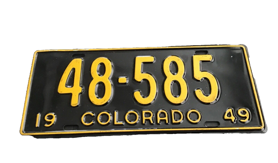 1949 Colorado License Plate Tag 48-585 | eBay