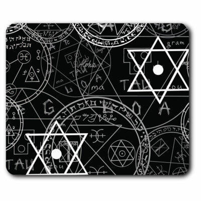 Computer Mouse Mat - Black Pentagram Star Symbol Art Office Gift #14458 ...
