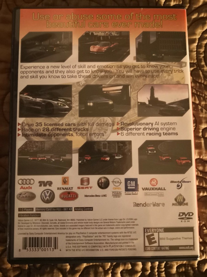 CORVETTE GAME Evolution GT - CIB w/ Case & Booklet SONY PLAYSTATION2 ...