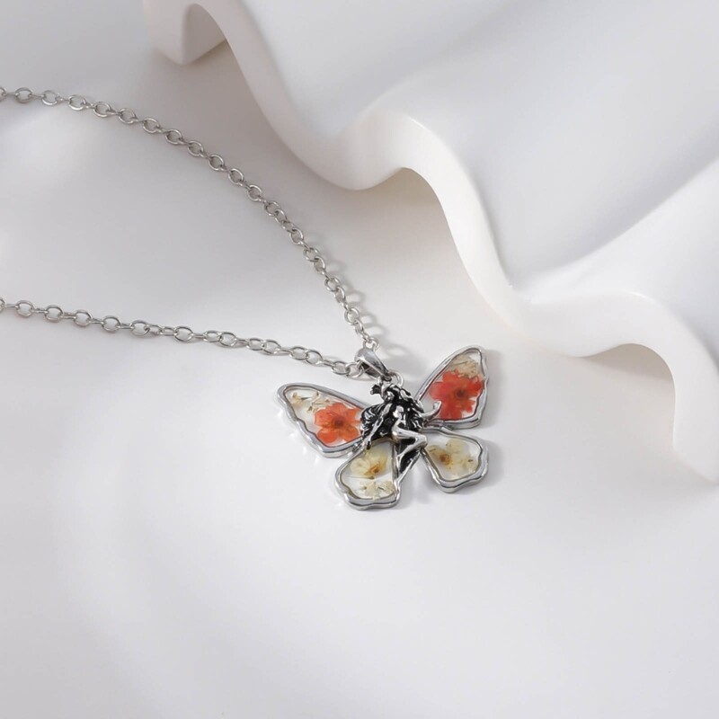 Angel Butterfly Pendant Necklace for Women Girl Korean Butterflies ...
