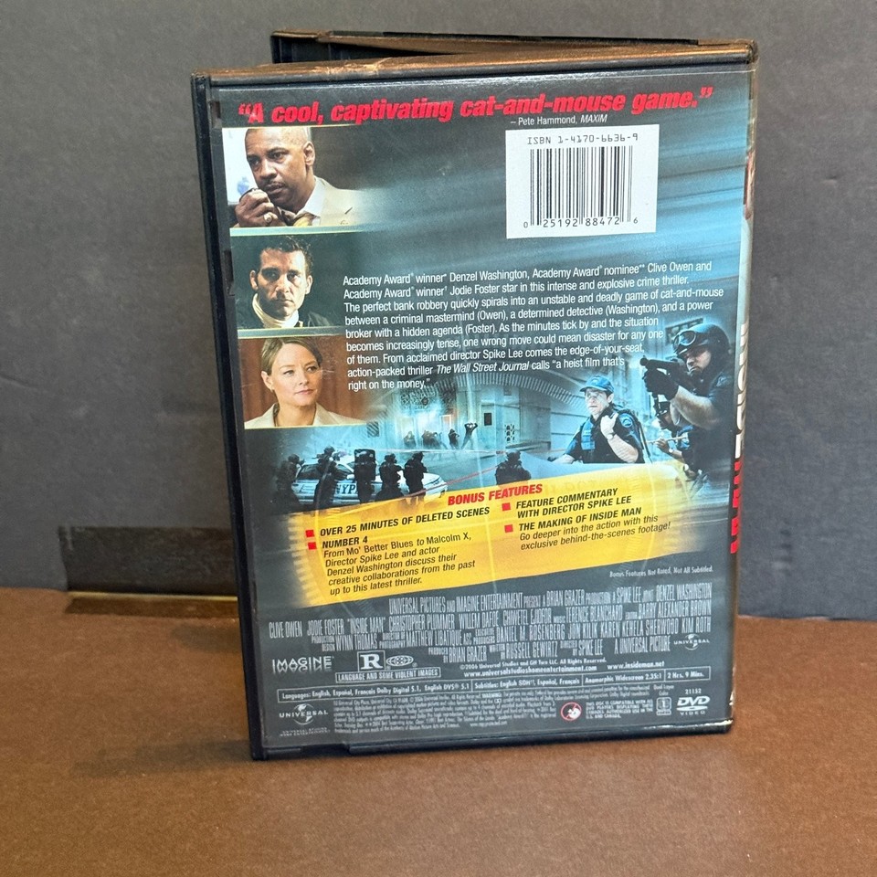 Inside Man DVD 2006 Crime Thriller Denzel Washington Clive Owen | eBay