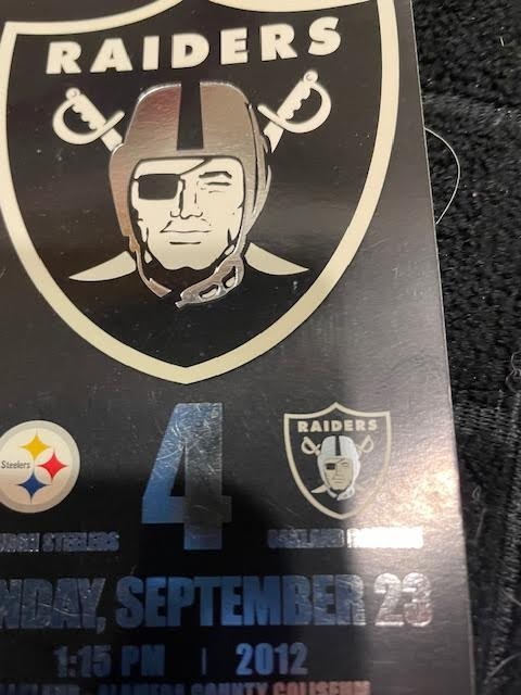 Oakland Raiders vs. Pittsburgh Steelers Ticket (9/23/2012) | eBay
