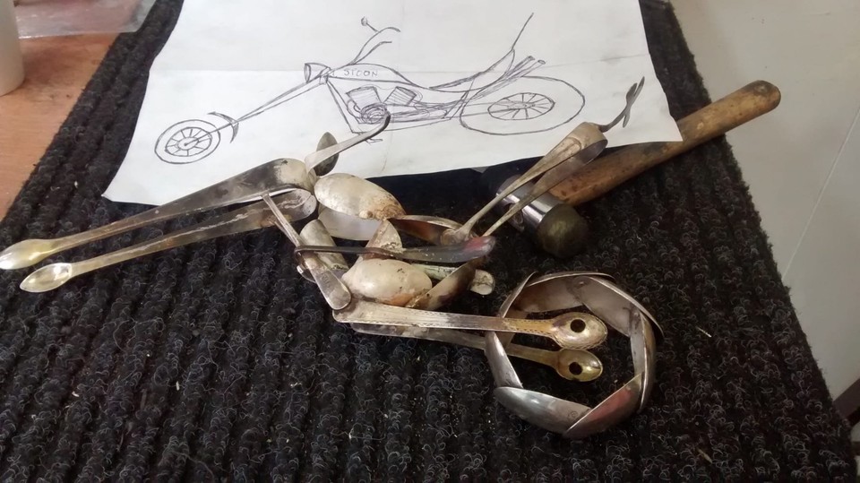 Solid Silver Chopper Motorbike Sculpture ( Not Scrap ) | eBay UK