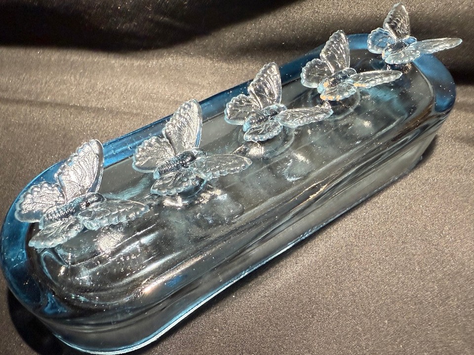 Blue Vaseline glass butterfly insect monarch glow animal uranium font ...