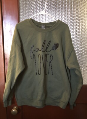 Large Hunter Green Fall Lover Sweatshirt | eBay