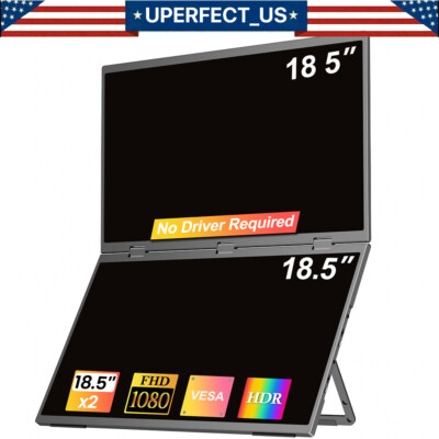 UPERFECT 18.5" Folding Folding 1080P Gaming IPS HDR Screen Monitor ...
