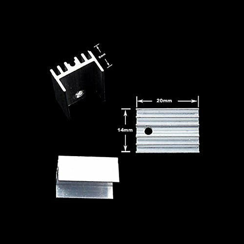 10PCS TO-220 Silver Heatsink Heat Sink for Voltage Regulator or MOSFET ...
