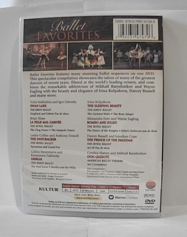 RARE copy - Ballet Favorites (DVD, 1998) New, Factory-sealed - Kultur ...