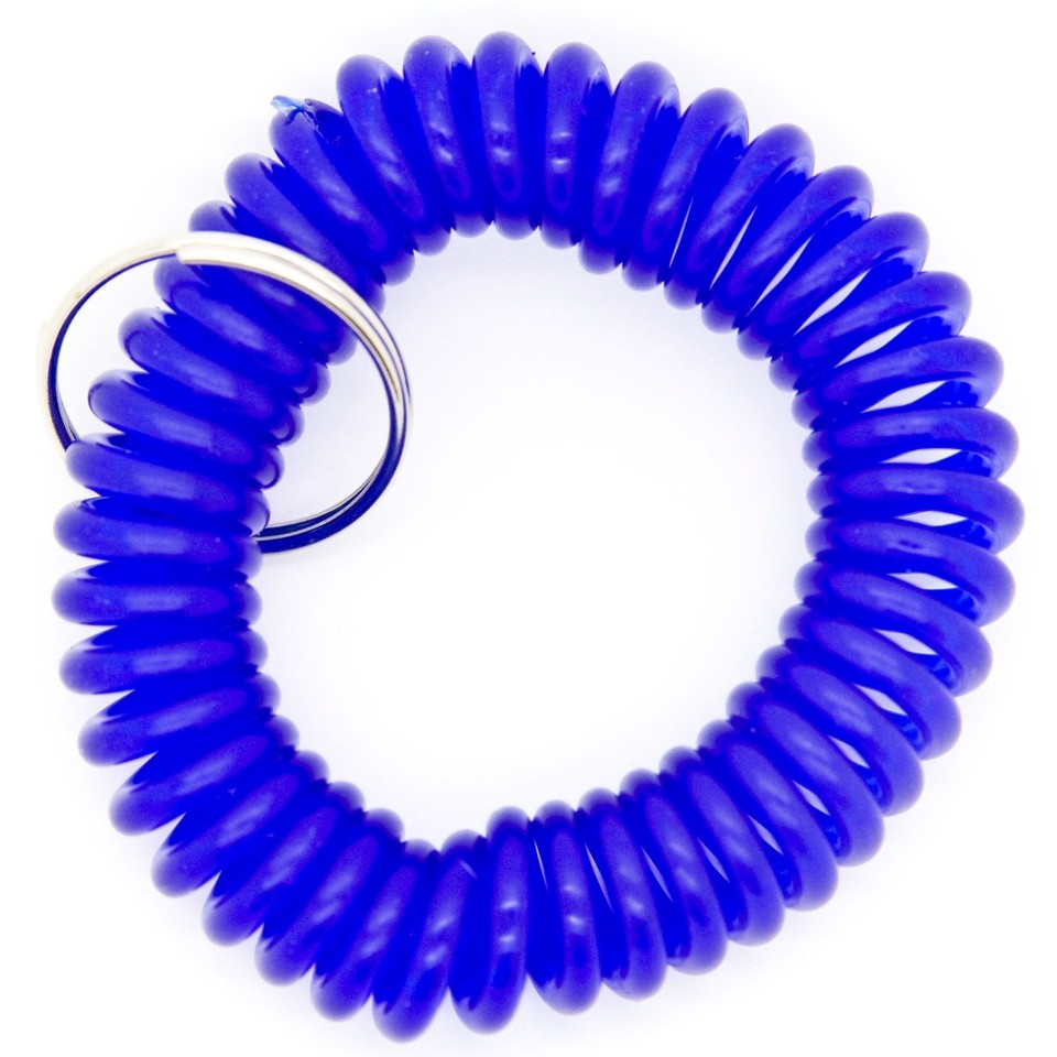 LOT 12 PCS SPIRAL WRIST COIL KEY CHAIN KEY RING HOLDER NEW - 6 COLORS ...