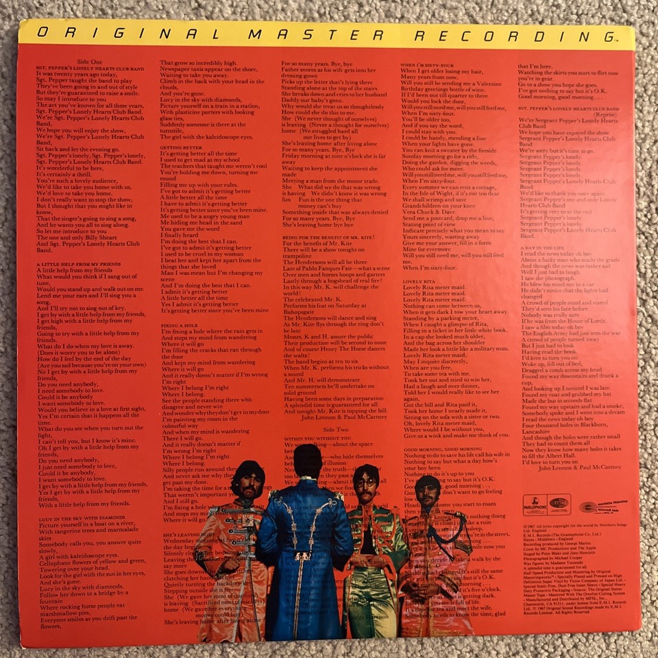 Beatles - Sgt. Pepper's Lonely Hearts Club Band NM Vinyl LP Mobile ...
