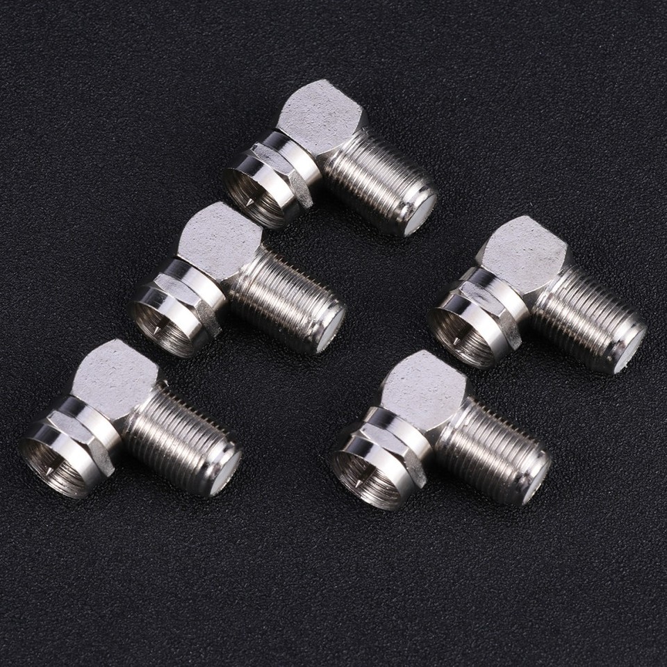 5 Pc F Connectors for Coax Cable Right Angle Coaxial Coupler Adapter ...