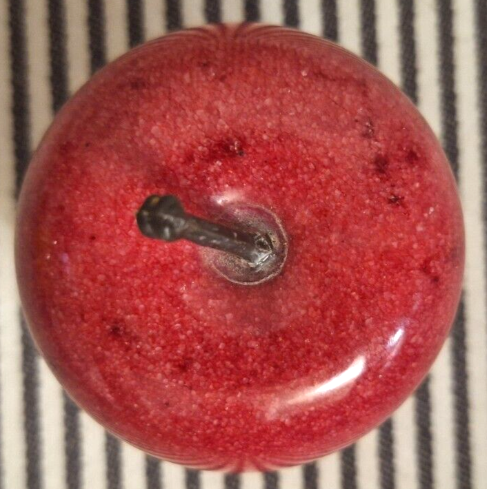 VTG ITALIAN ALABASTER MARBLE STONE FRUIT CARVED RED APPLE PAPERWEIGHT ...