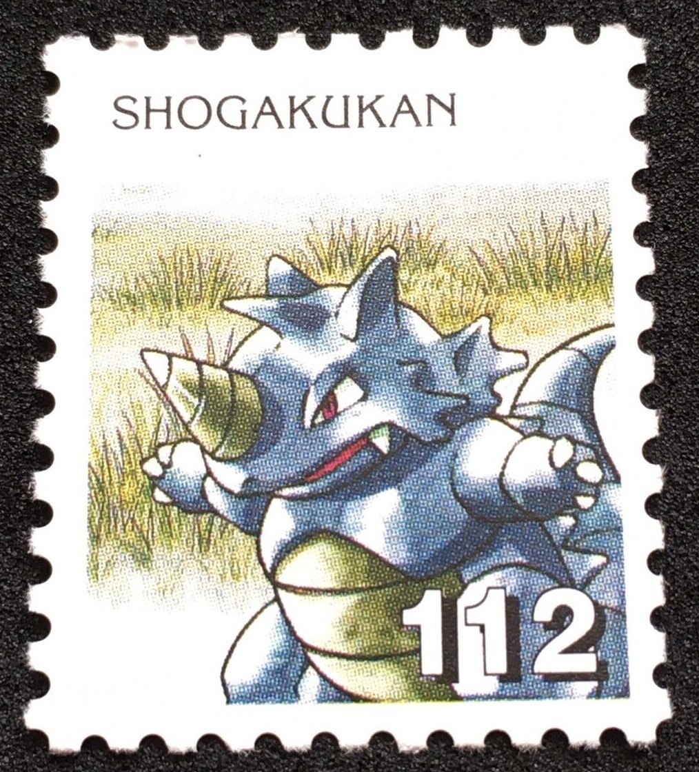 Rhydon Pokemon Stamp Shogakukan Japanese No.112 Rare Nintendo From ...