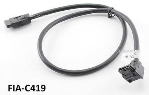 19" SATA-3 Round Cable, 6Gb/s, 90° to 180° Connectors w/ Metal Latches ...