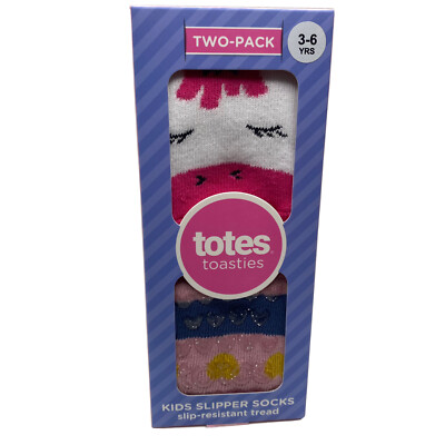 Totes Toasties Kids Slipper Socks Unicorn And Rainbows Size 3-6 years ...