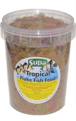 Supa Aquarium Fish Food Tropical Flake 1 Litre | Premium 194 g (Pack of ...