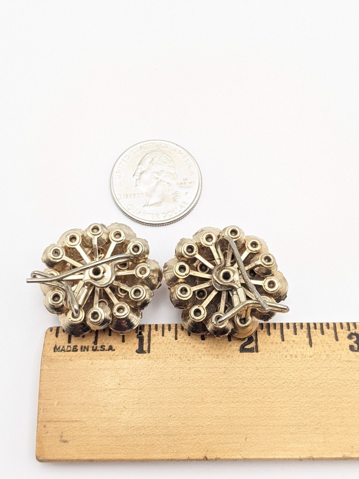 Vintage Judith McCann Wingback Earrings Orange / Amber Rhinestone pat ...