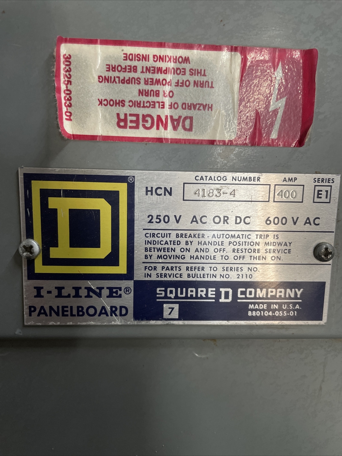 Square D Panel Board I-Line 400 Amp 480 Volt MLO HCN4183-4 | eBay