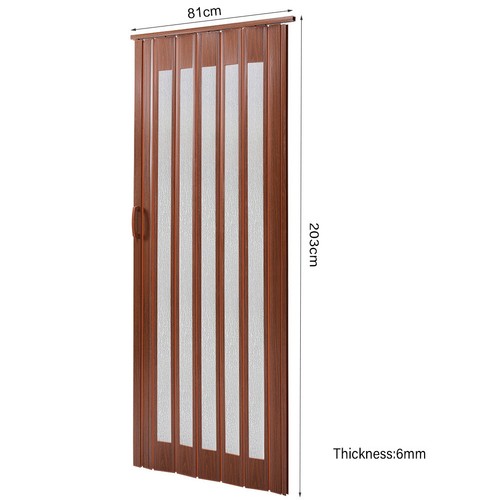 PVC Wood Finish Folding Door Accordion Concertina Sliding Internal ...