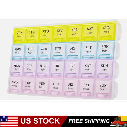 Two Times Per Day Extra Large Weekly Pill Organizer Medicine Cases Boxs ...