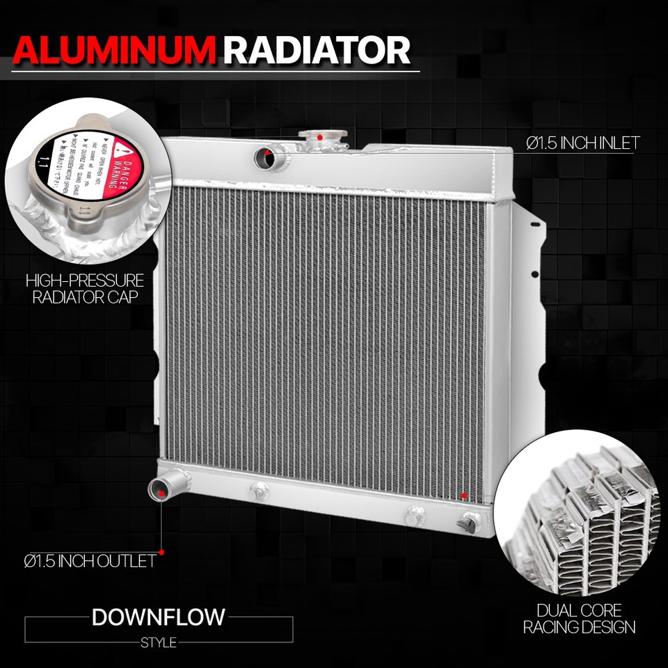 Aluminum 2 Row Performance Radiator for 63-69 Charger/Coronet/Dart ...