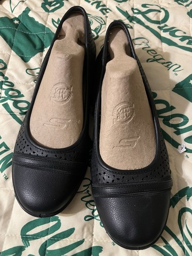 LifeStride Soft System Active Arch Flats Black Perforated Slip-On Shoes ...