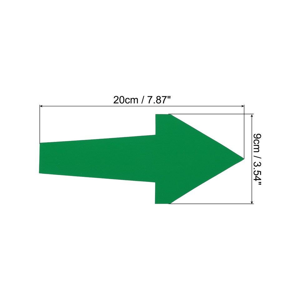 10Pcs 8" x 4" Arrow Sticker, PVC Self Adhesive Arrow Sign, Light Green ...