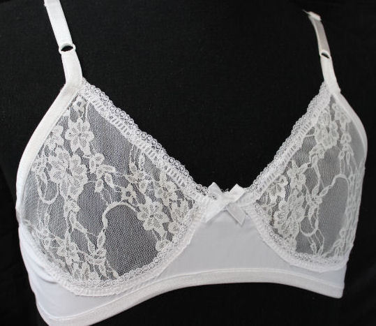 WHITE Lace Training BRA - Cross Dresses - Male Training BRA - "NEW" bra ...