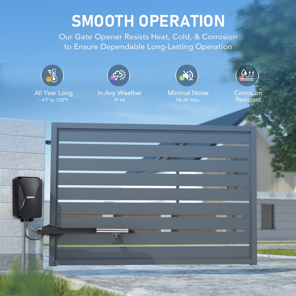 CO-Z Automatic Single Swing Gate Opener with Remote Controls for 880lb ...