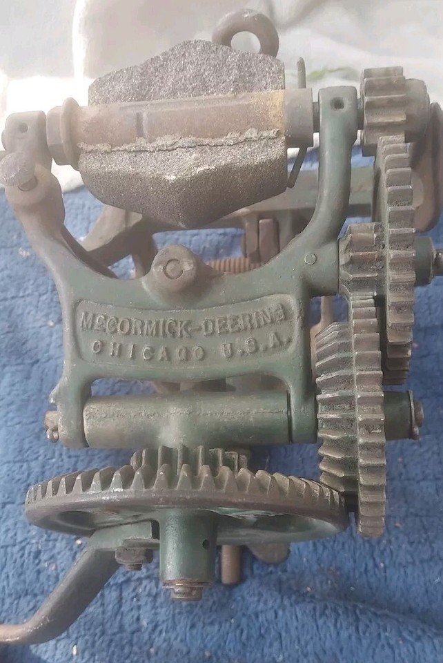 Antique McCormick Deering Sickle Bar Blade Sharpener Sharpening Grinder ...