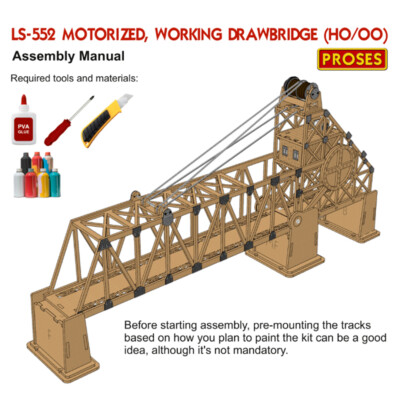 PROSES LS-552 Motorized, Working Drawbridge Kit for HO / OO Scale | eBay