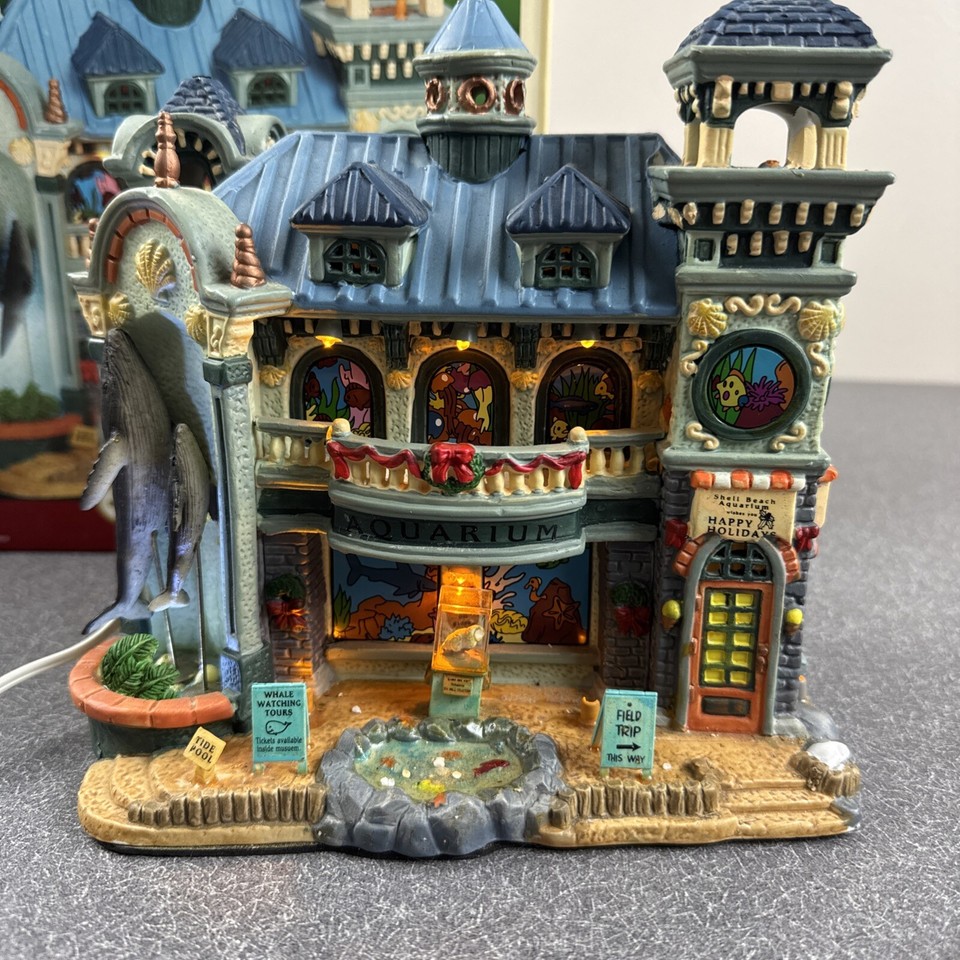 LEMAX SHELL BEACH AQUARIUM -Holiday Village -lighted - Retired Piece ...