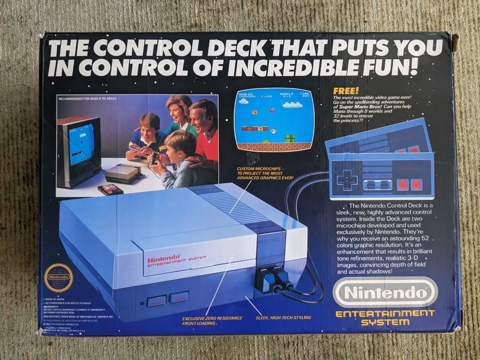 1986 Nintendo NES Control Deck Super Mario Bros. Set Box Only | eBay
