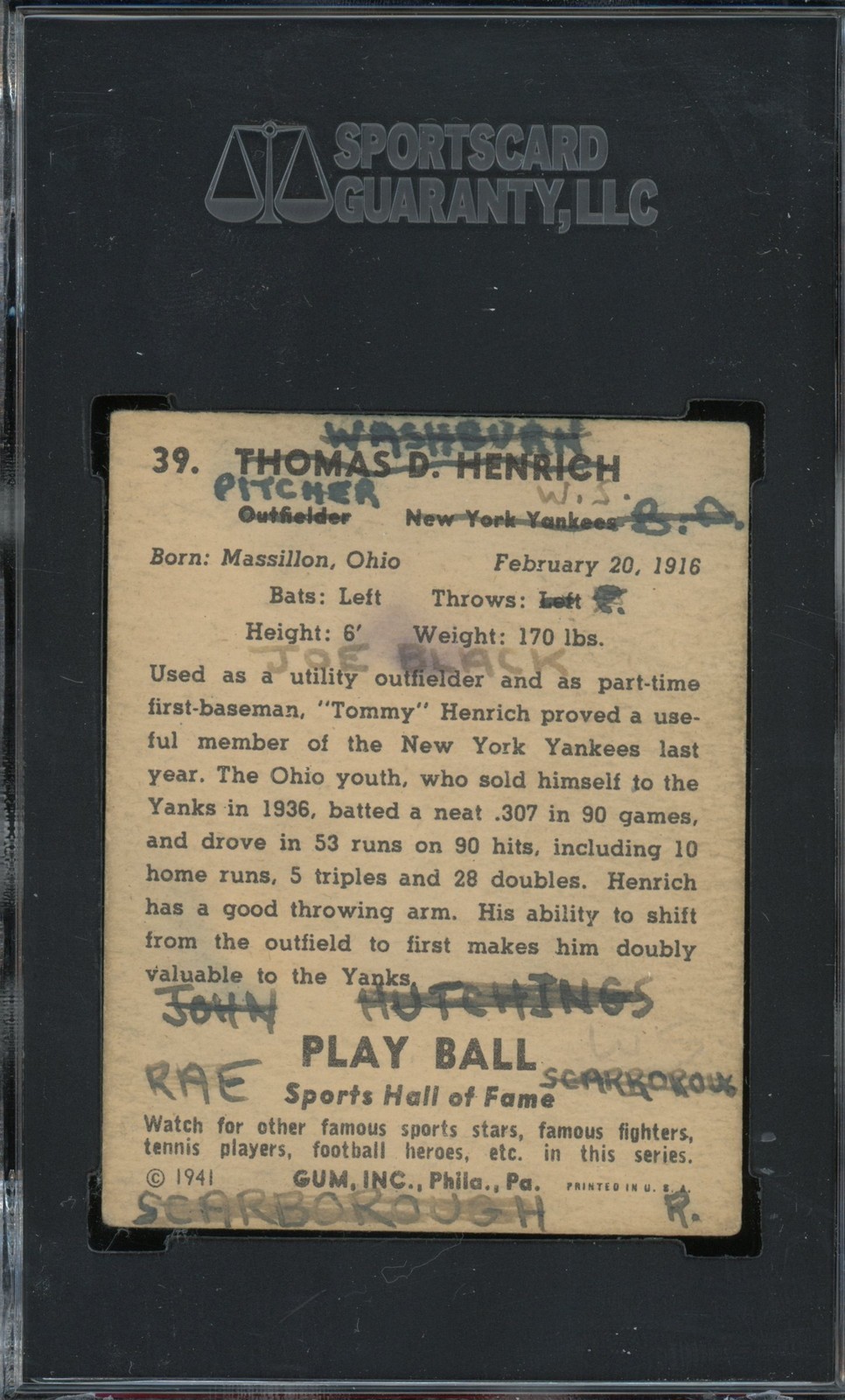 1941 Play Ball - #39 Tommy Henrich for sale online | eBay