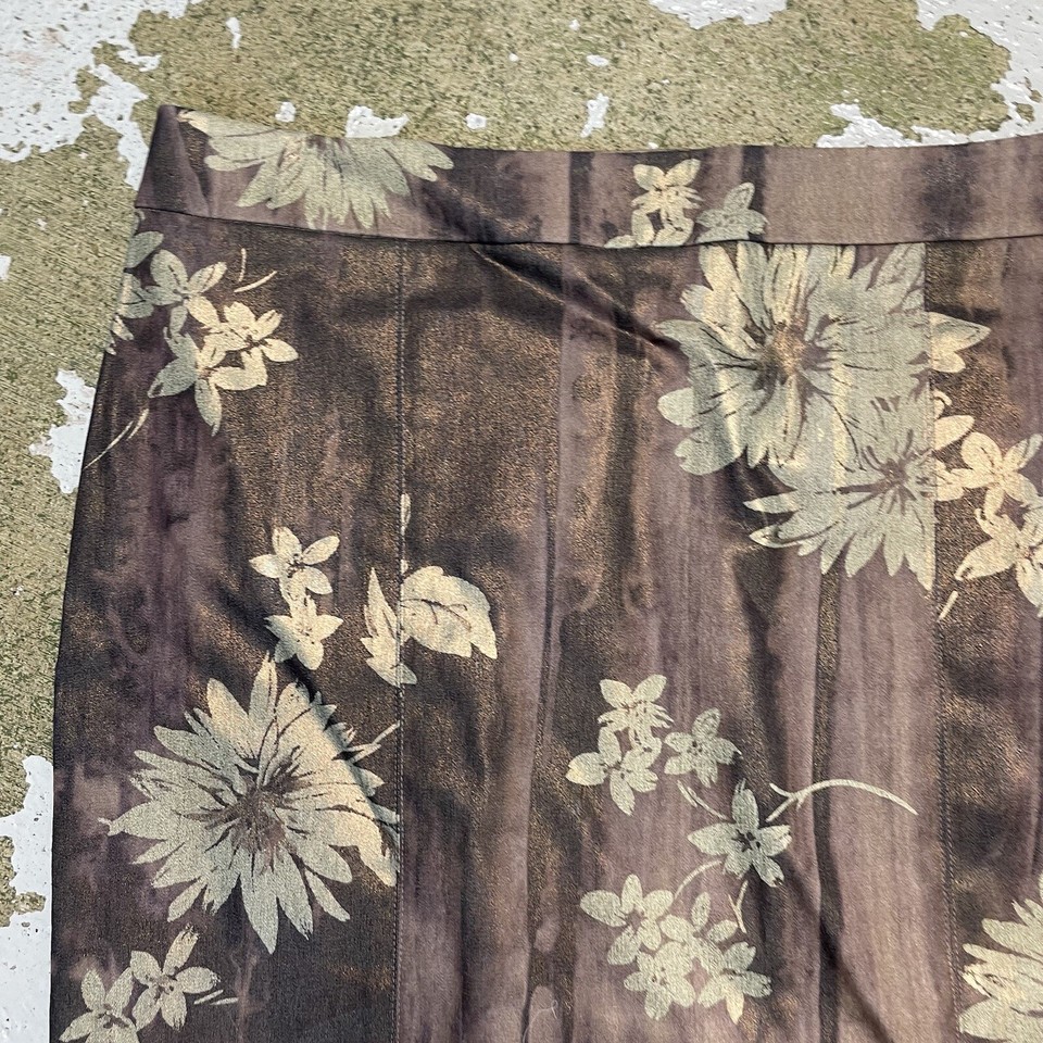Sportsgirl Skirt Womens 10 Brown Gold Floral Straight Pencil Glitter ...