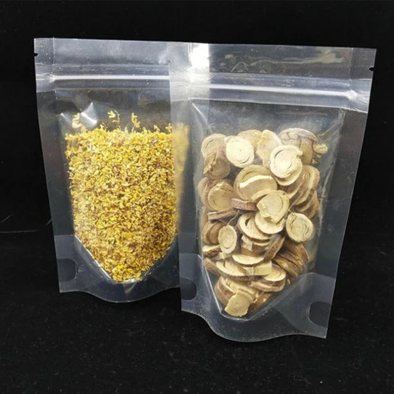 UP 500Pcs Clear Transparent Stand Up Doy Pouches Food Safe Zipper Bags ...