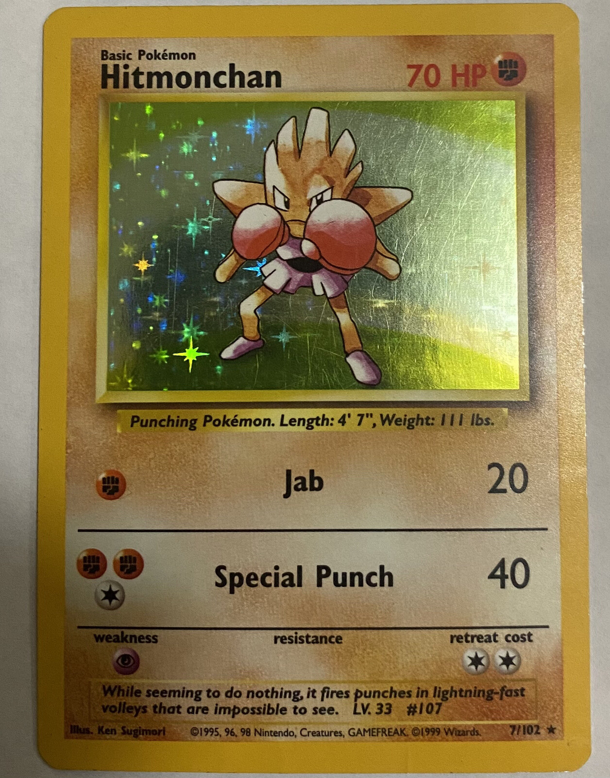 1999 Hitmonchan Pokémon Card 7/102 (Illus. Ken Sugimori) | eBay