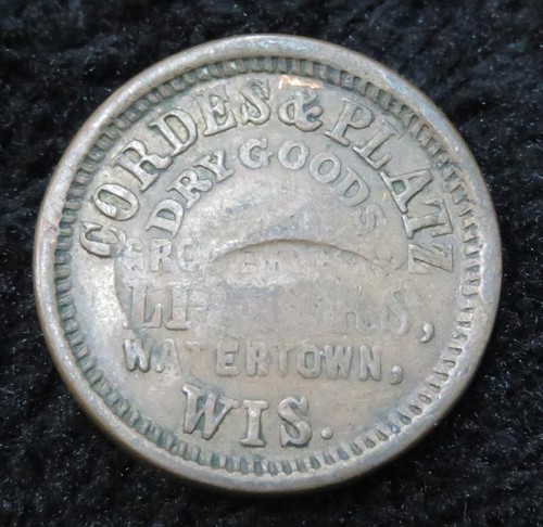 1863 Cordes & Platz Watertown Wisconsin *Civil War Token* A844 | eBay