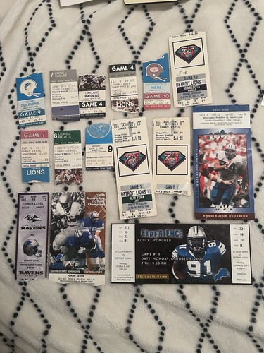 Lot Of 15 Detroit Lions Ticket Stubs 1970s 2000s Barry Sanders Billy ...