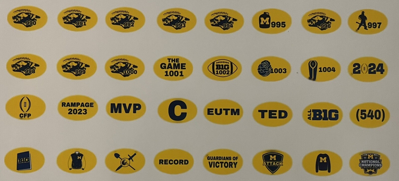 Michigan Wolverines National Champs 2023 Mini Football Helmet Decal Set ...