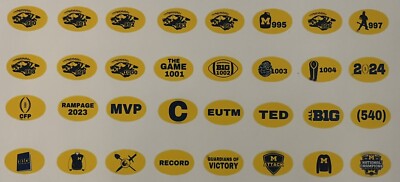 Michigan Wolverines National Champs 2023 Mini Football Helmet Decal Set ...