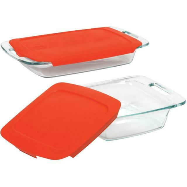 PYREX Easy Grab Glass Bakeware Set with Red Lids - 4 Piece for sale ...