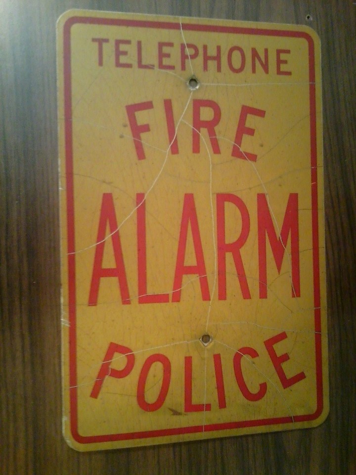 Gamewell "TELEPHONE FIRE ALARM POLICE" BOX STICKER DECAL Scotchlite ...