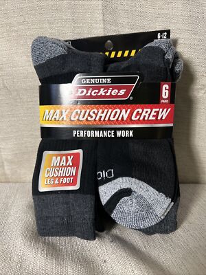 DICKIES DRI TECH WORK SOCK Black, Gray, Light Gray and Multi Color 6 ...