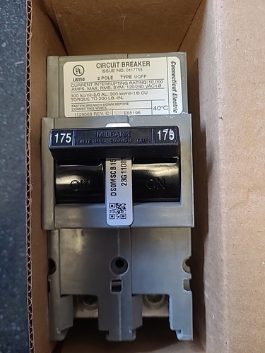 Connecticut Electric UQFP 2p 175A Circuit Breaker 120/240 VAC New | eBay