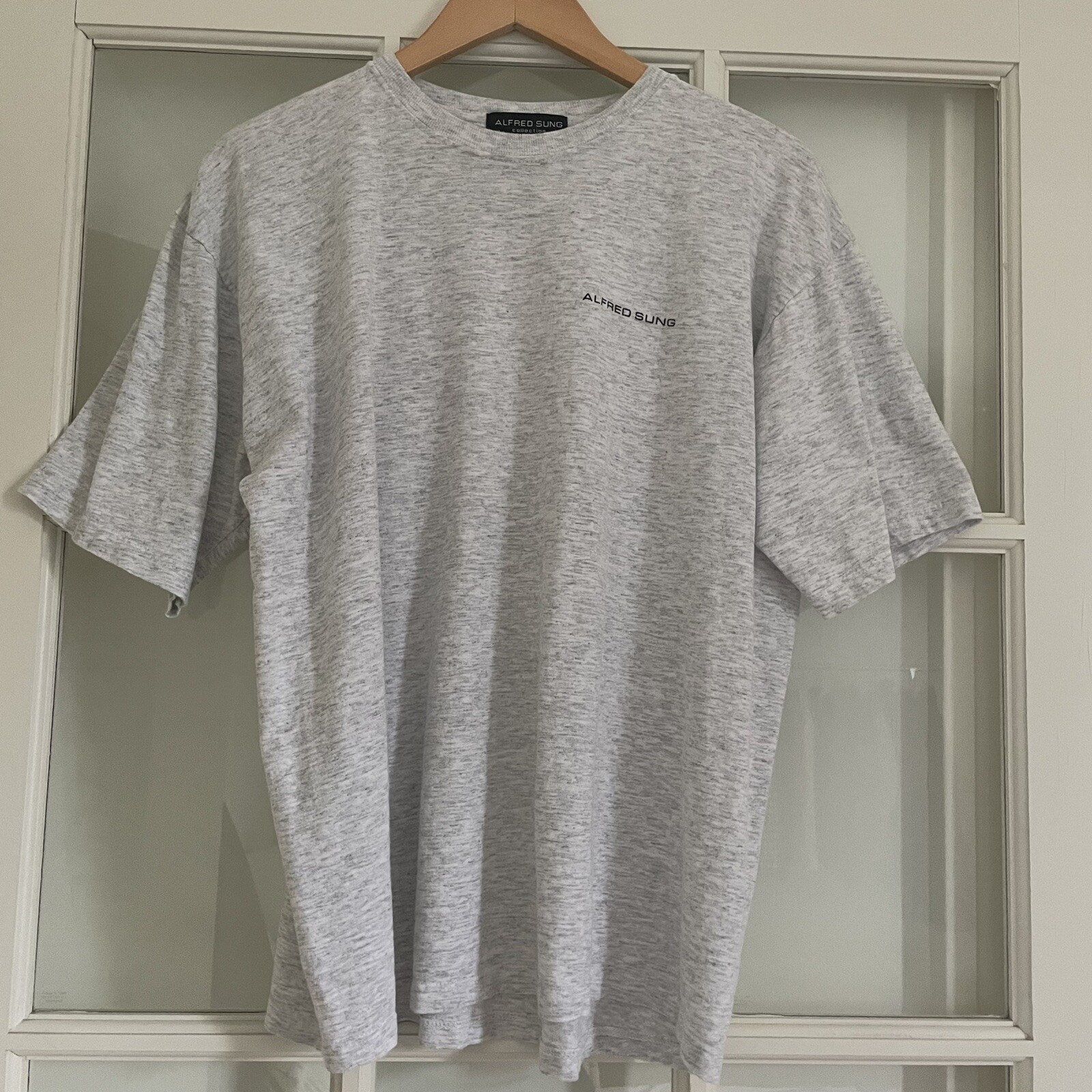 Alfred Sung Collection grey brand name logo short sle… - Gem