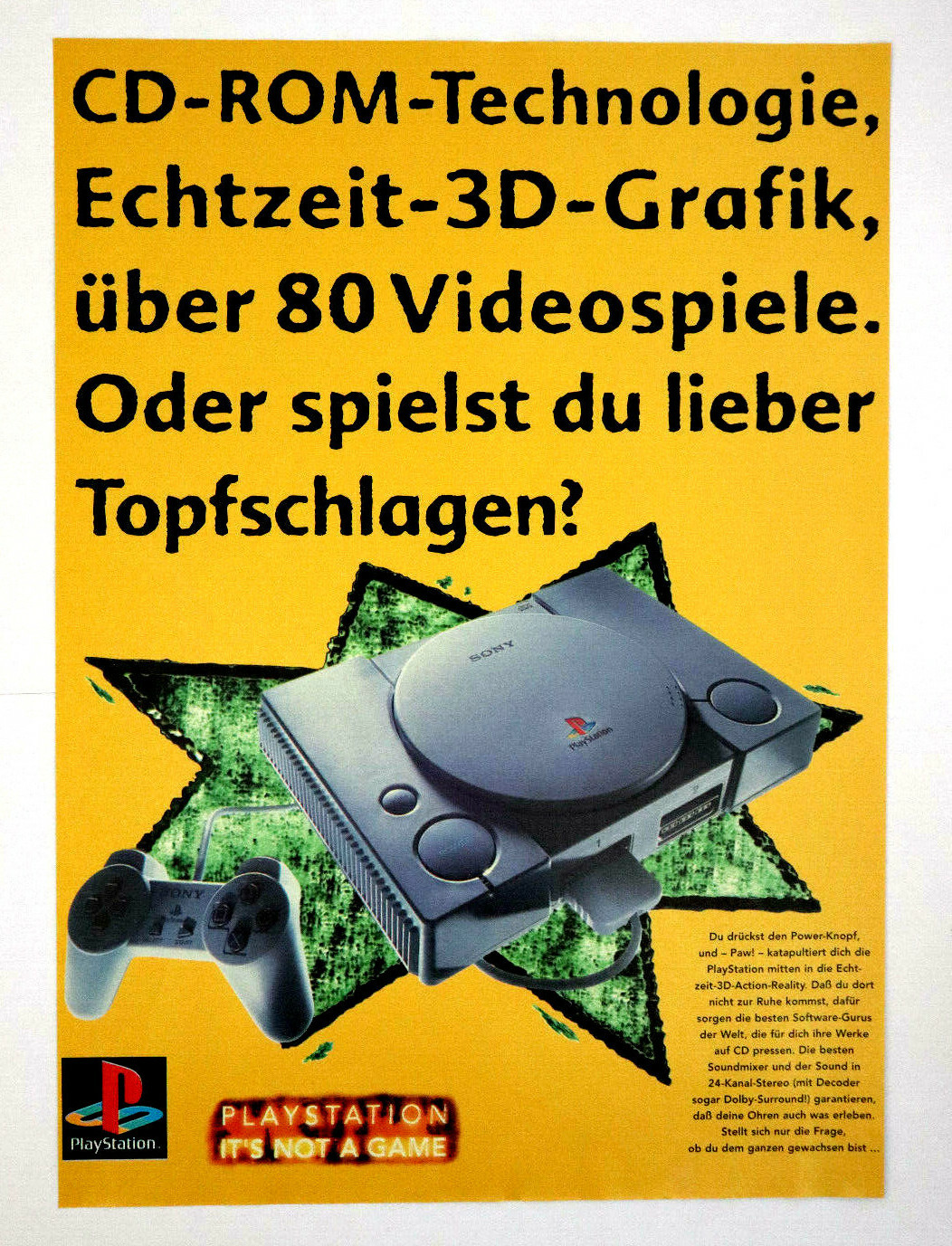 Playstation 1 PS1 PXS Konsole Console Werbeblatt Poster Promo Ad Page ...